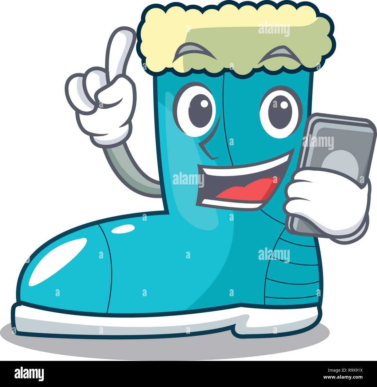 With phone winter boot shoe in shape cartoon Stock Vector Image & Art ...