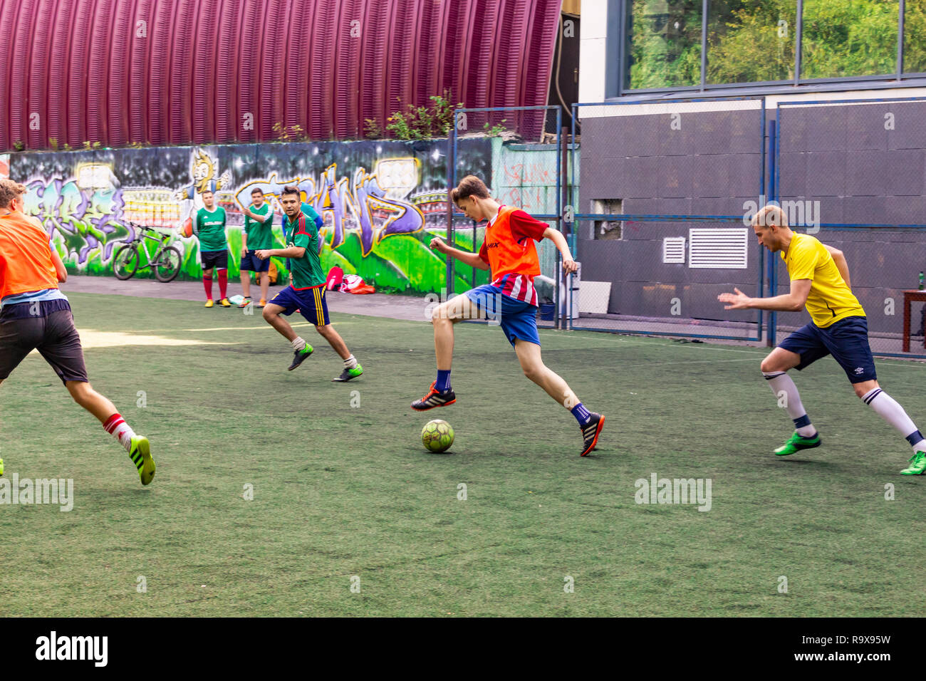 Two guys playing football hi-res stock photography and images - Alamy