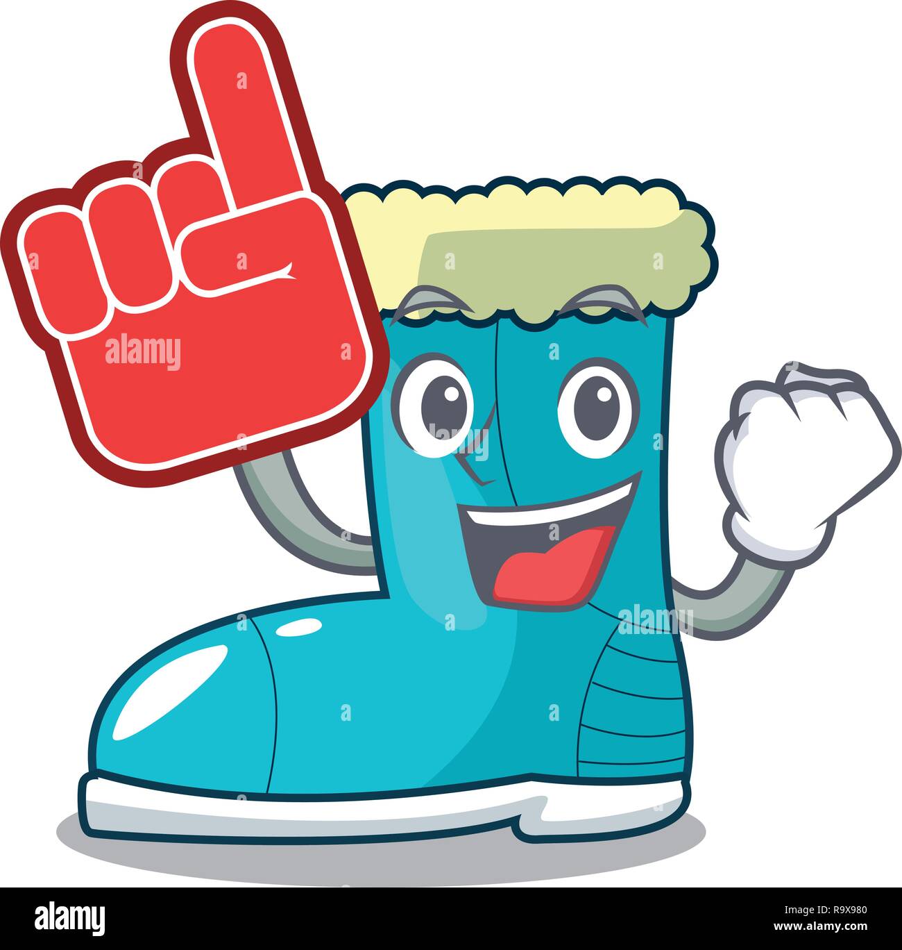 Foam finger winter boot in shape cartoon funny Stock Vector Image & Art ...