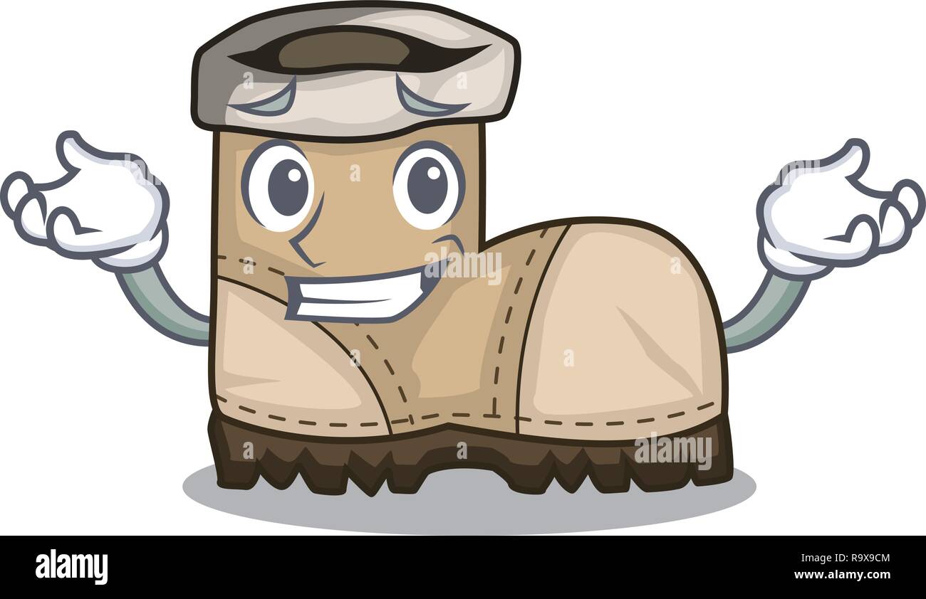 Grinning working boot in shape cartoon beautiful Stock Vector Image ...