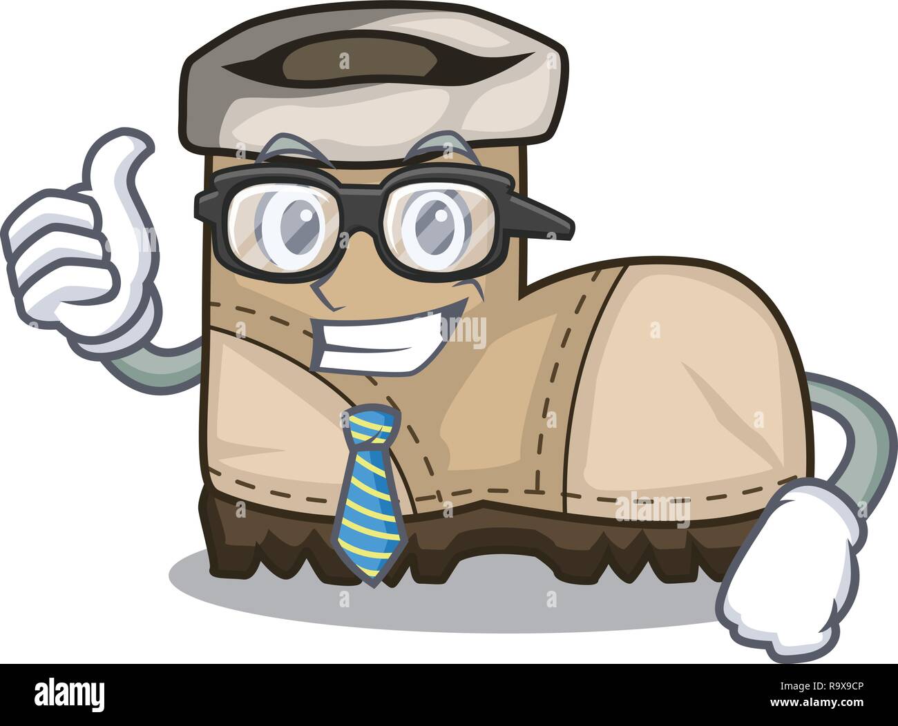 Businessman working boot in shape cartoon beautiful Stock Vector Image ...