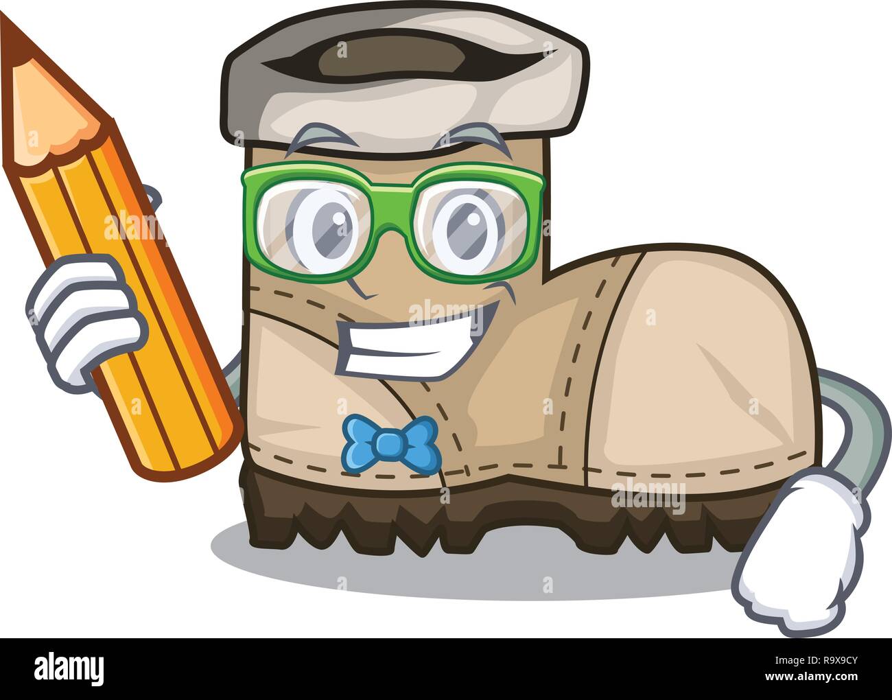 Student working boot in shape cartoon beautiful Stock Vector Image ...