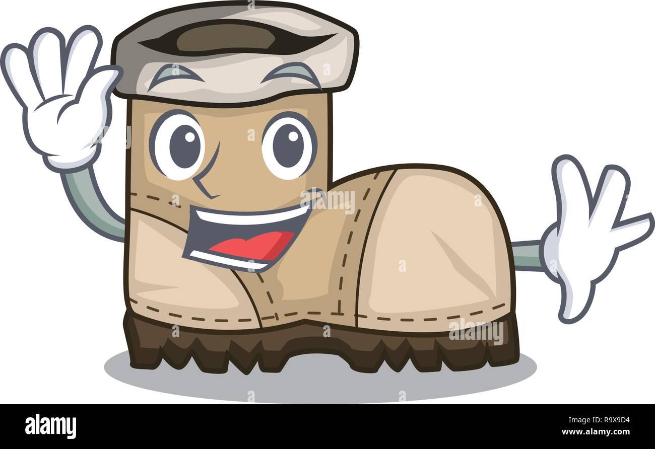 Waving working boot in shape cartoon beautiful Stock Vector Image & Art ...