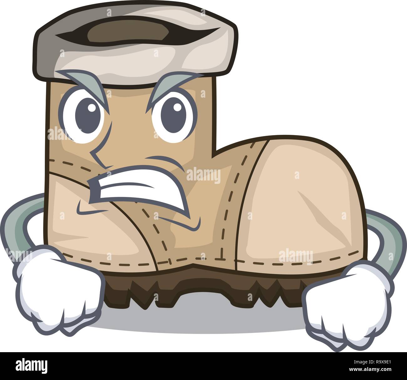 Angry working boot above a character rak Stock Vector Image & Art - Alamy