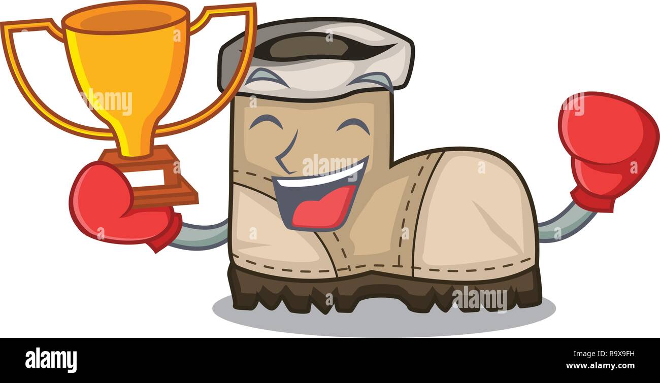 Boxing winner pair working boots in shape cartoon Stock Vector Image ...