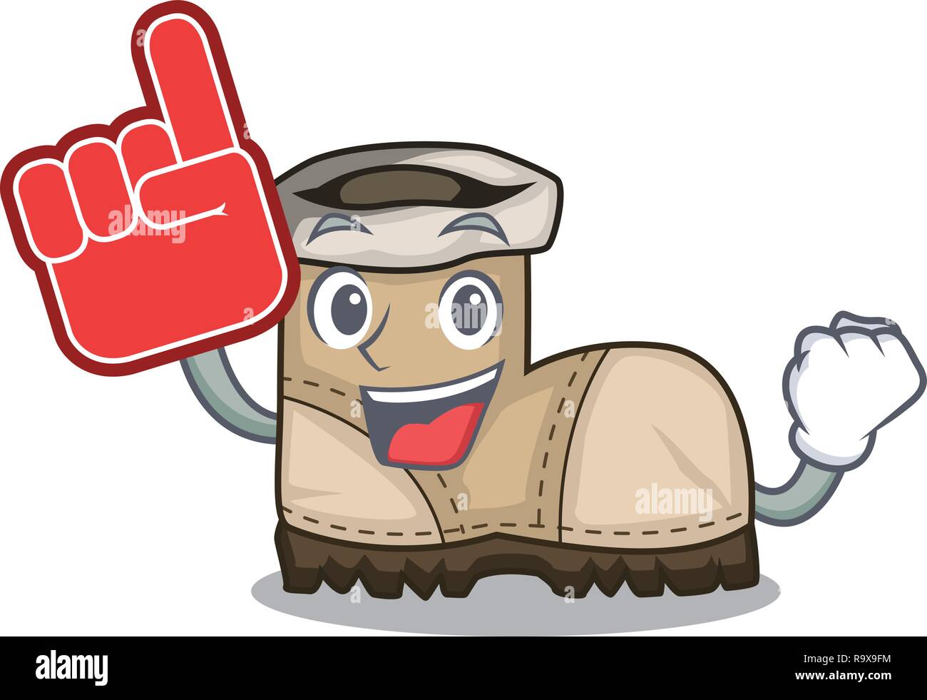 Foam finger pair working boots in shape cartoon Stock Vector Image ...