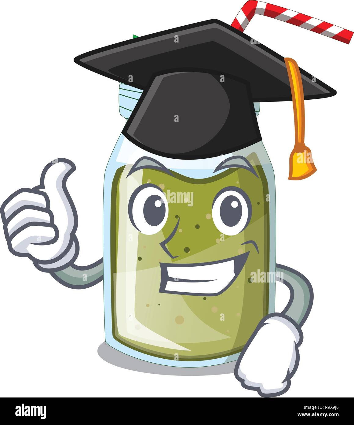 Graduation juice smoothies green in cartoon table Stock Vector Image ...