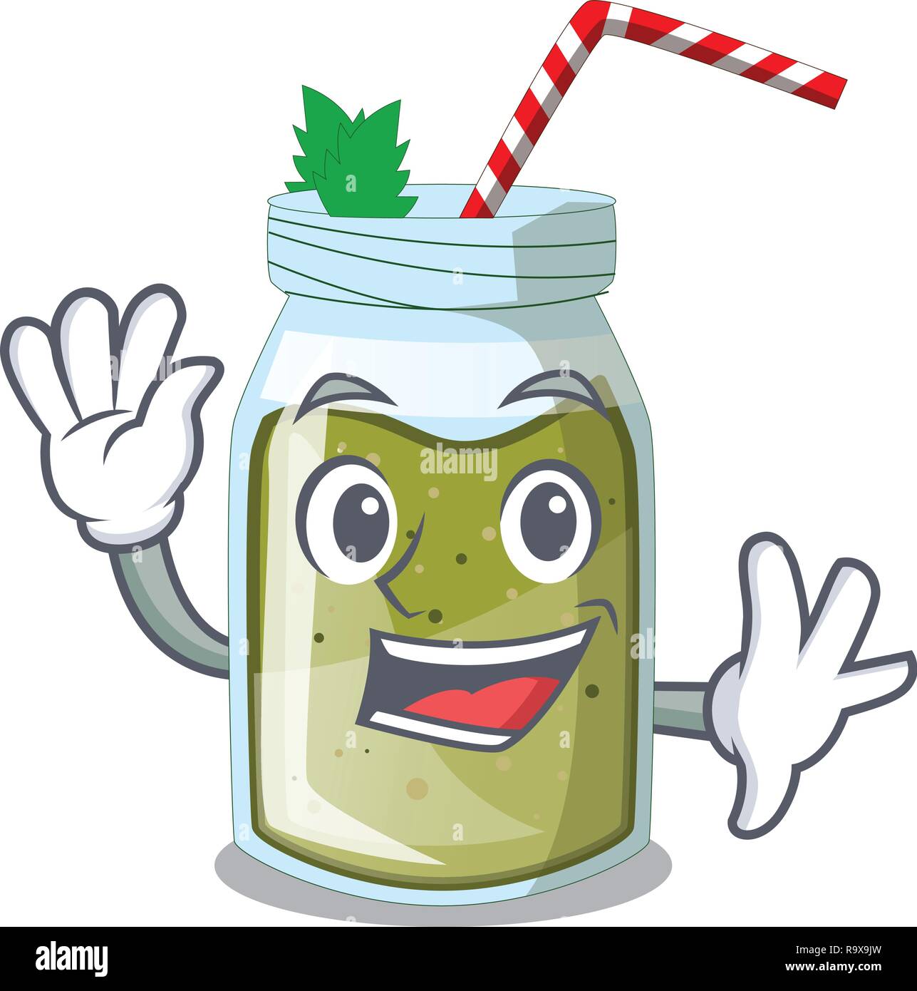 Waving juice smoothies green in cartoon table Stock Vector Image & Art ...