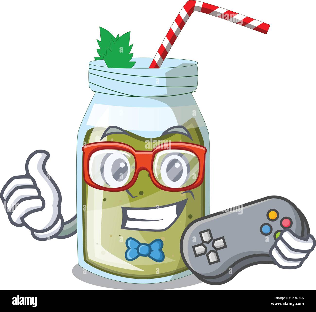 Gamer juice green smoothie on character cup Stock Vector Image & Art ...