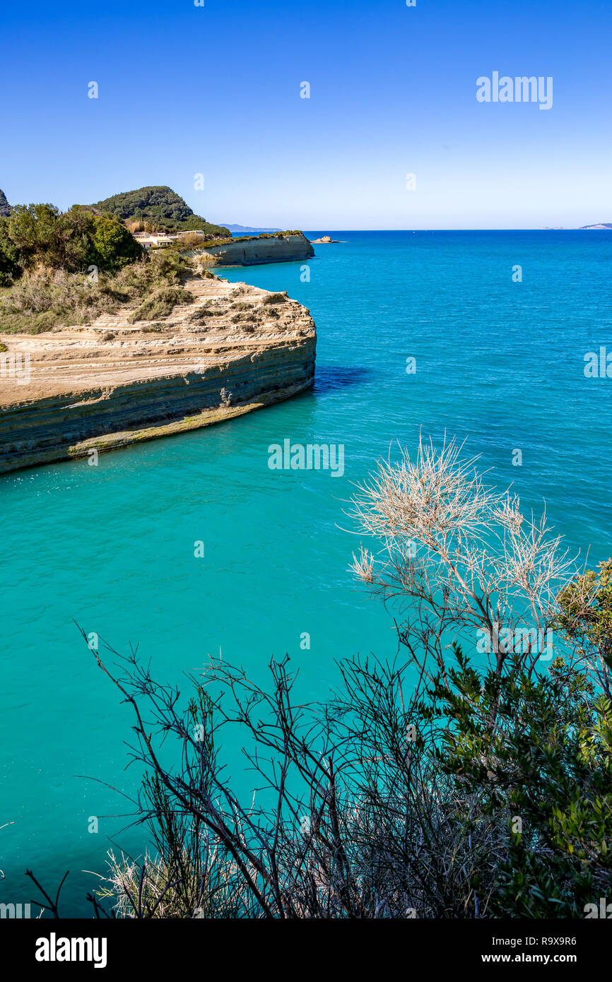 Sunny spring view from Love Canal a.k.a. Canal D'Amour with blue water ...