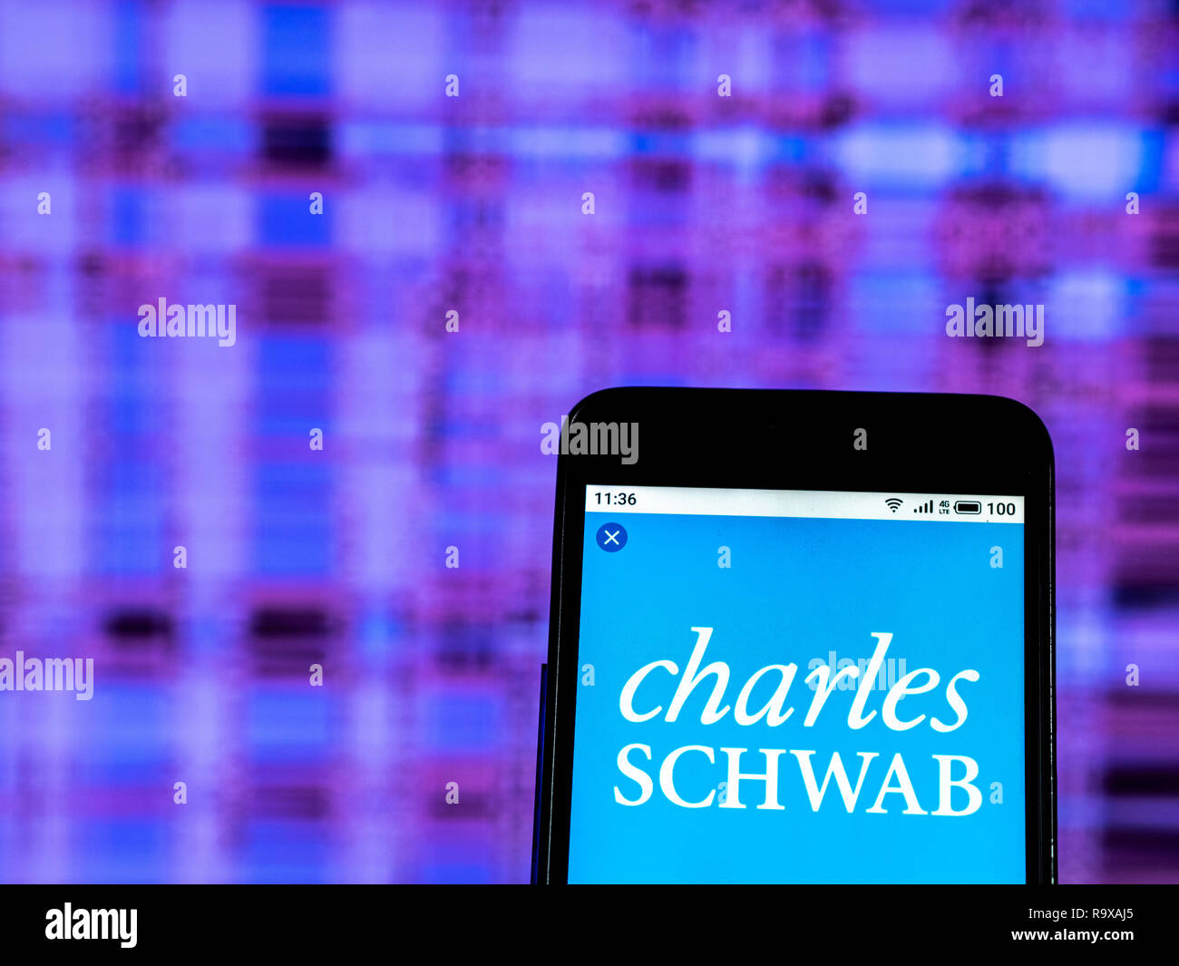 Charles Schwab Corporation Financial services company logo seen ...