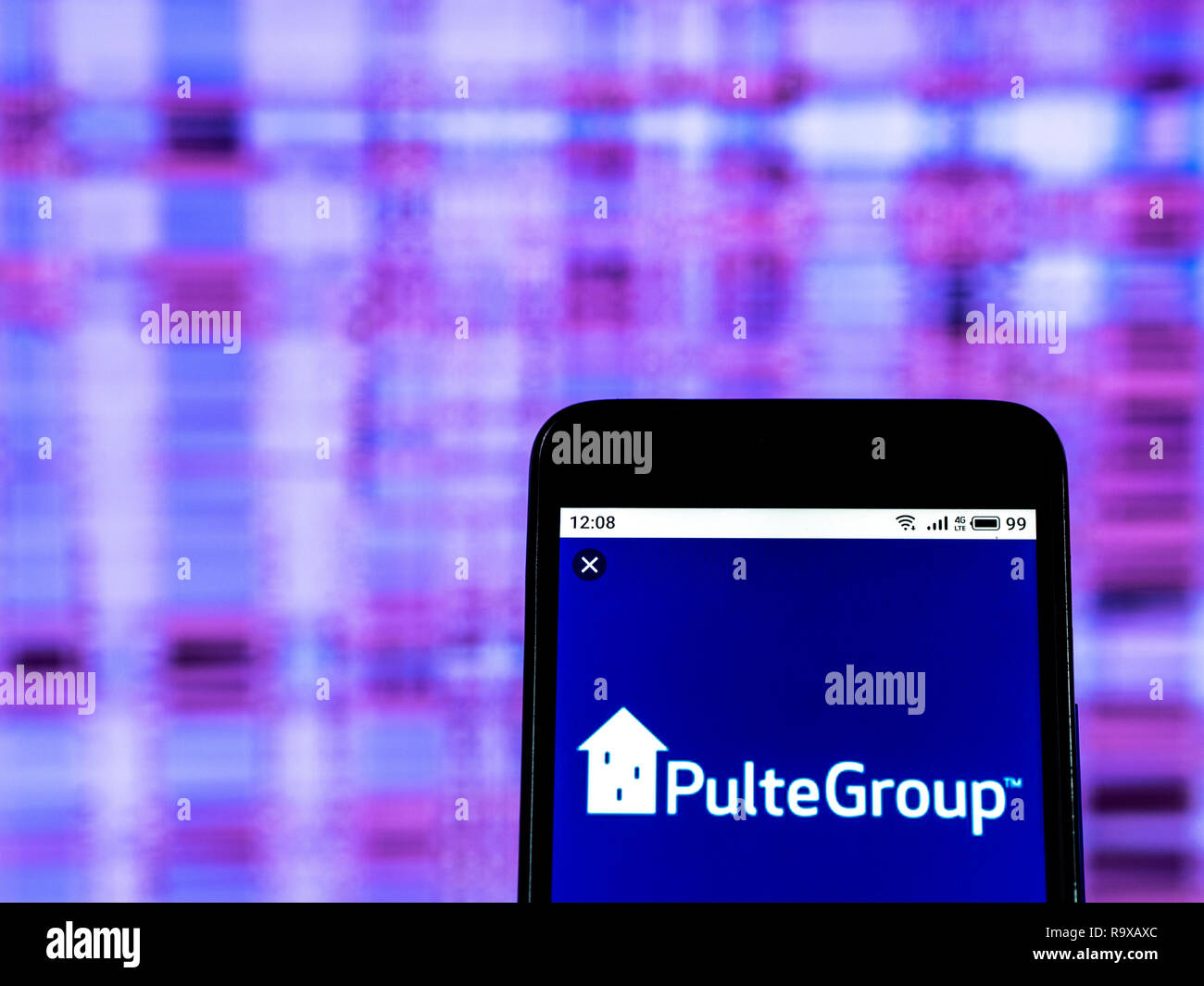 PulteGroup Home construction company logo seen displayed on smart phone ...