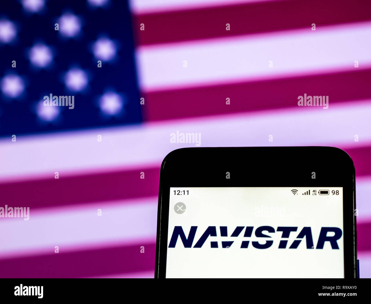 Navistar International Manufacturing company logo seen displayed on ...