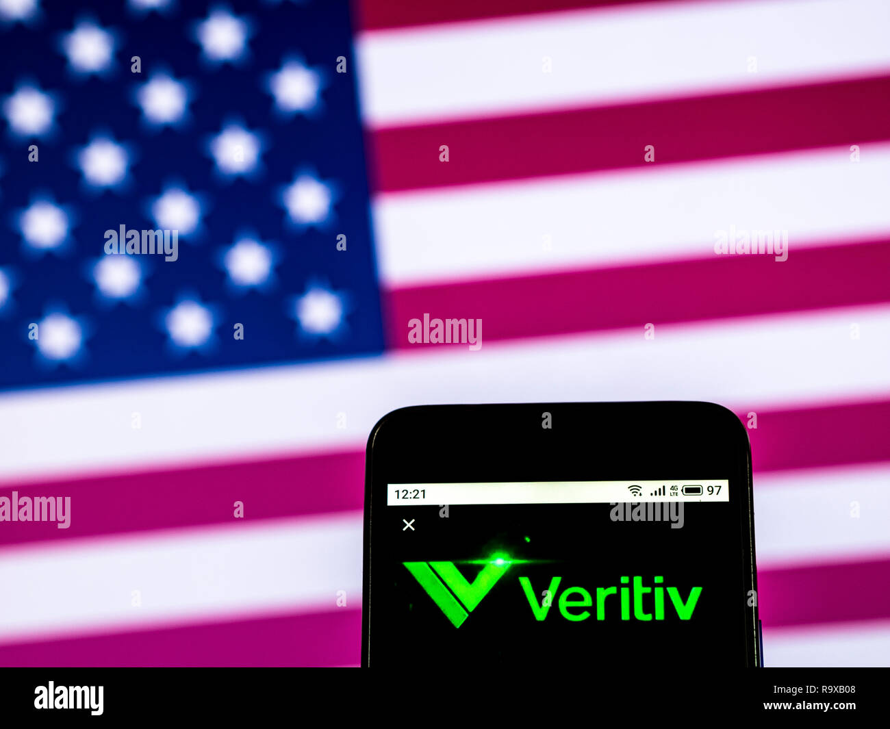 Vertiv Company logo seen displayed on smart phone Stock Photo - Alamy