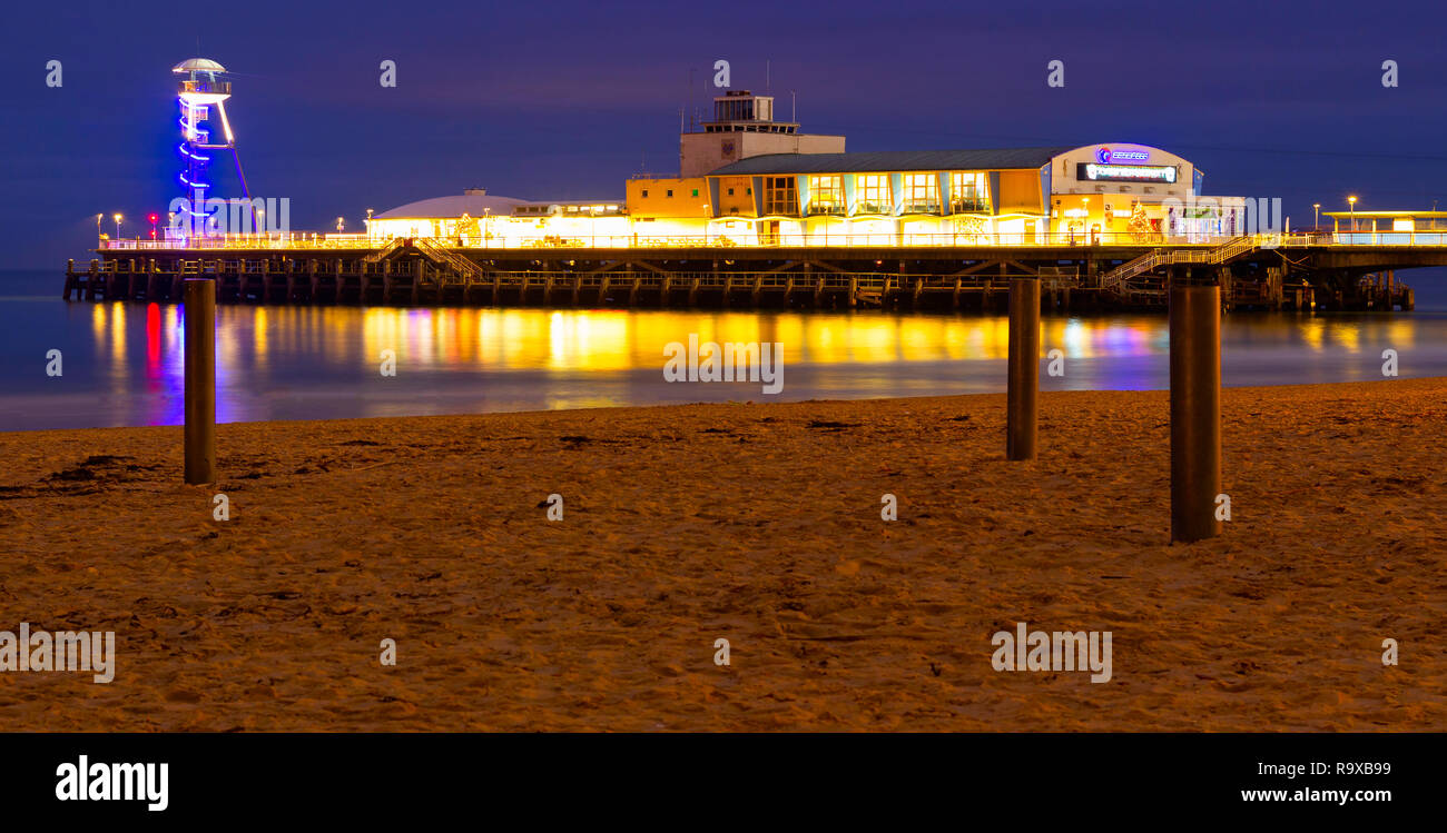 Bournemouth, Dorset, England, December 28 2018. The famous pier built ...