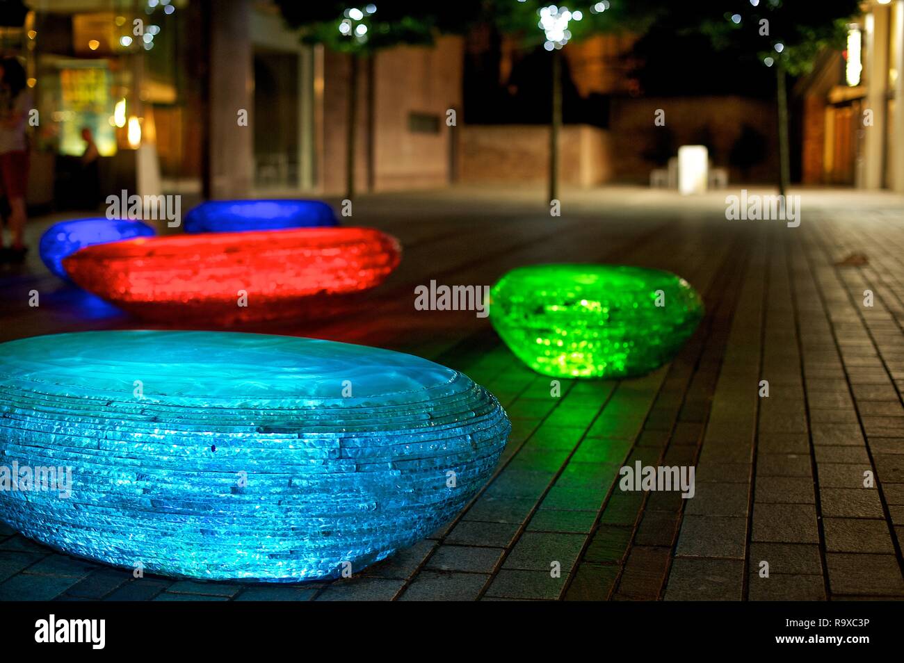 Jeff Bell’s collection of glass ‘pebble seats’ By night special ...