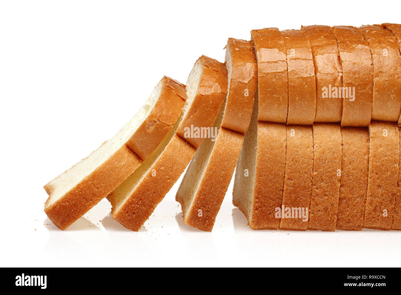 Toast bread slices isolated on white background. Studio shot Stock ...