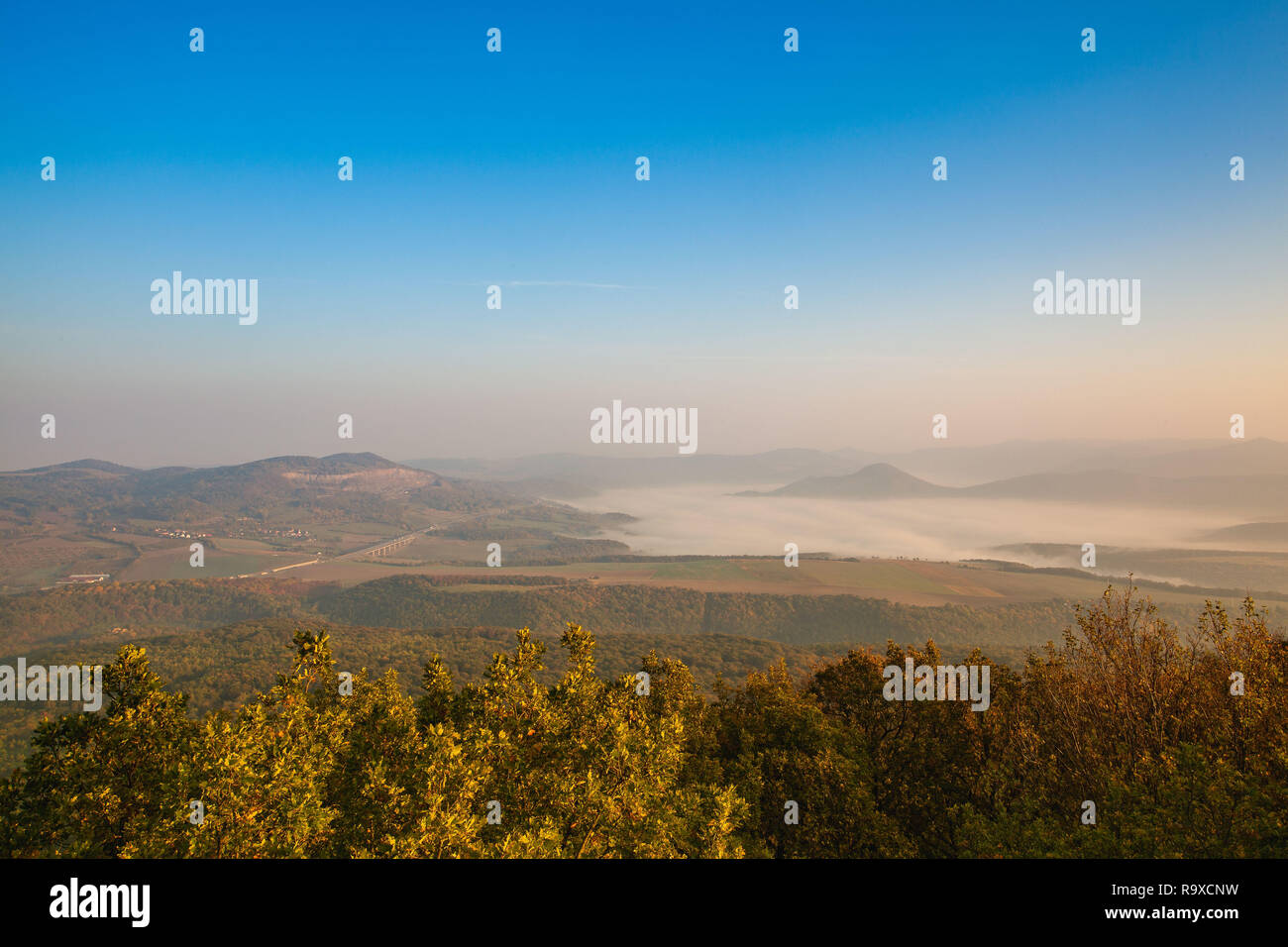 Morning scenery in Central Bohemian Uplands, Czech Republic. Natural ...