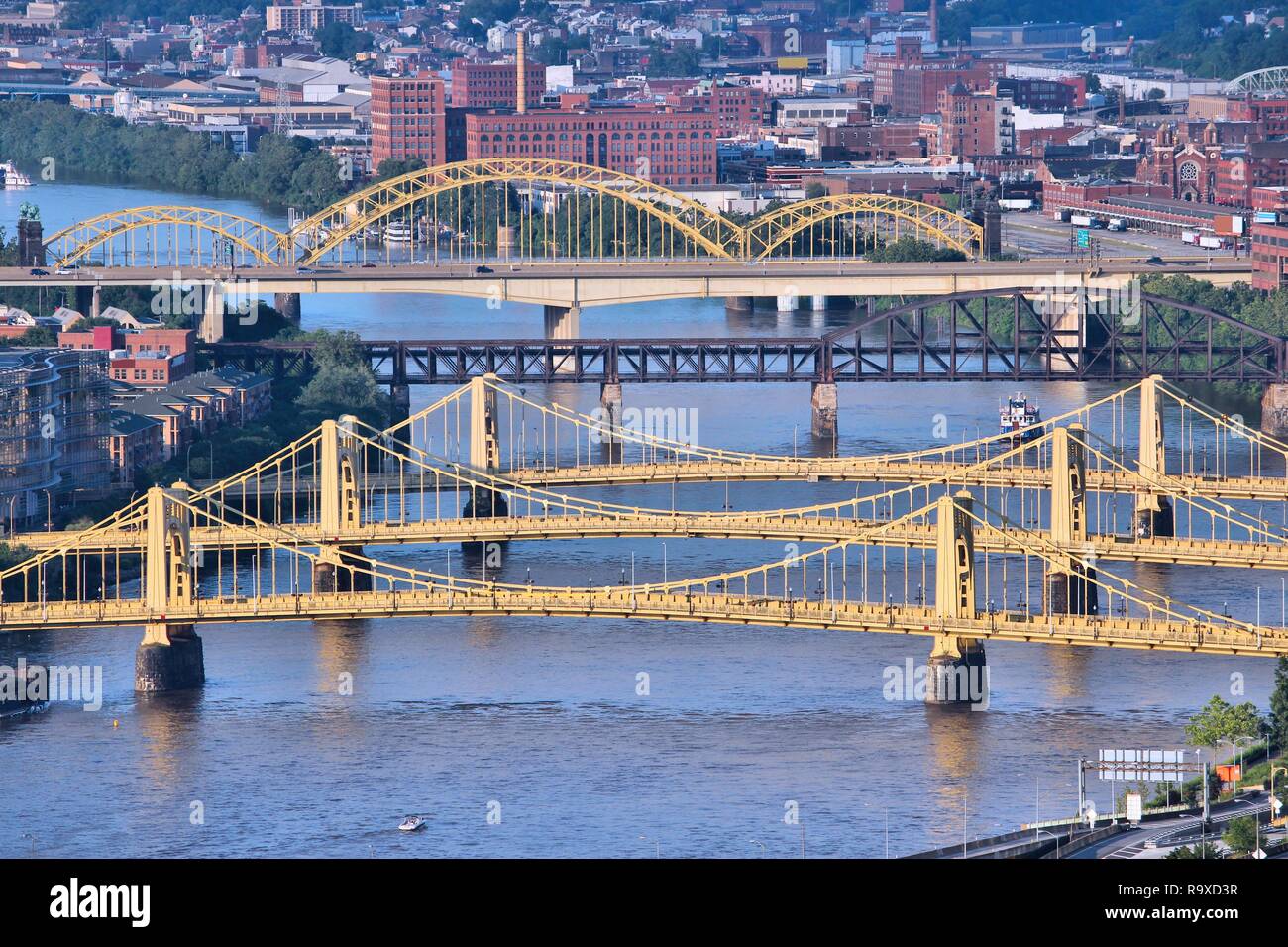 Pittsburgh, Pennsylvania - city in the United States. City view with ...