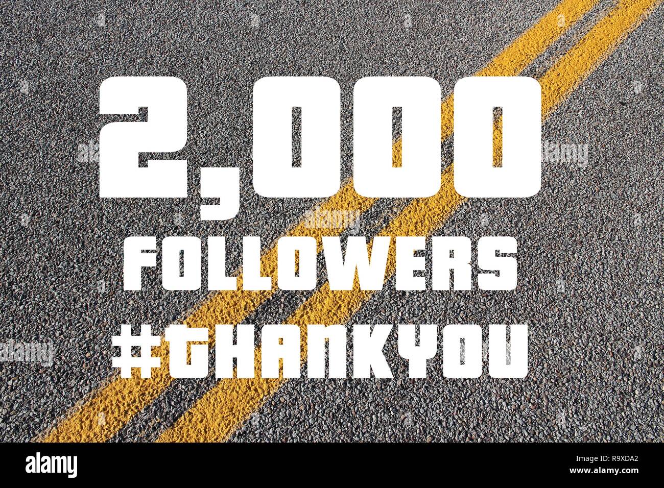 2000 followers sign - social media milestone banner. Online community ...