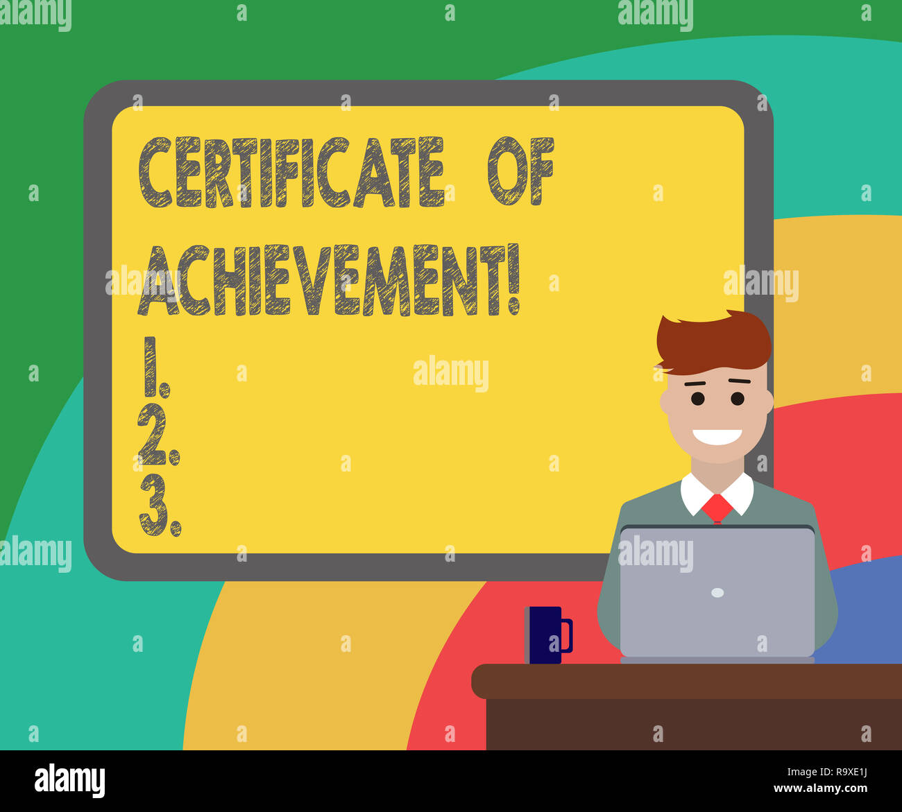 Conceptual hand writing showing Certificate Of Achievement. Business ...
