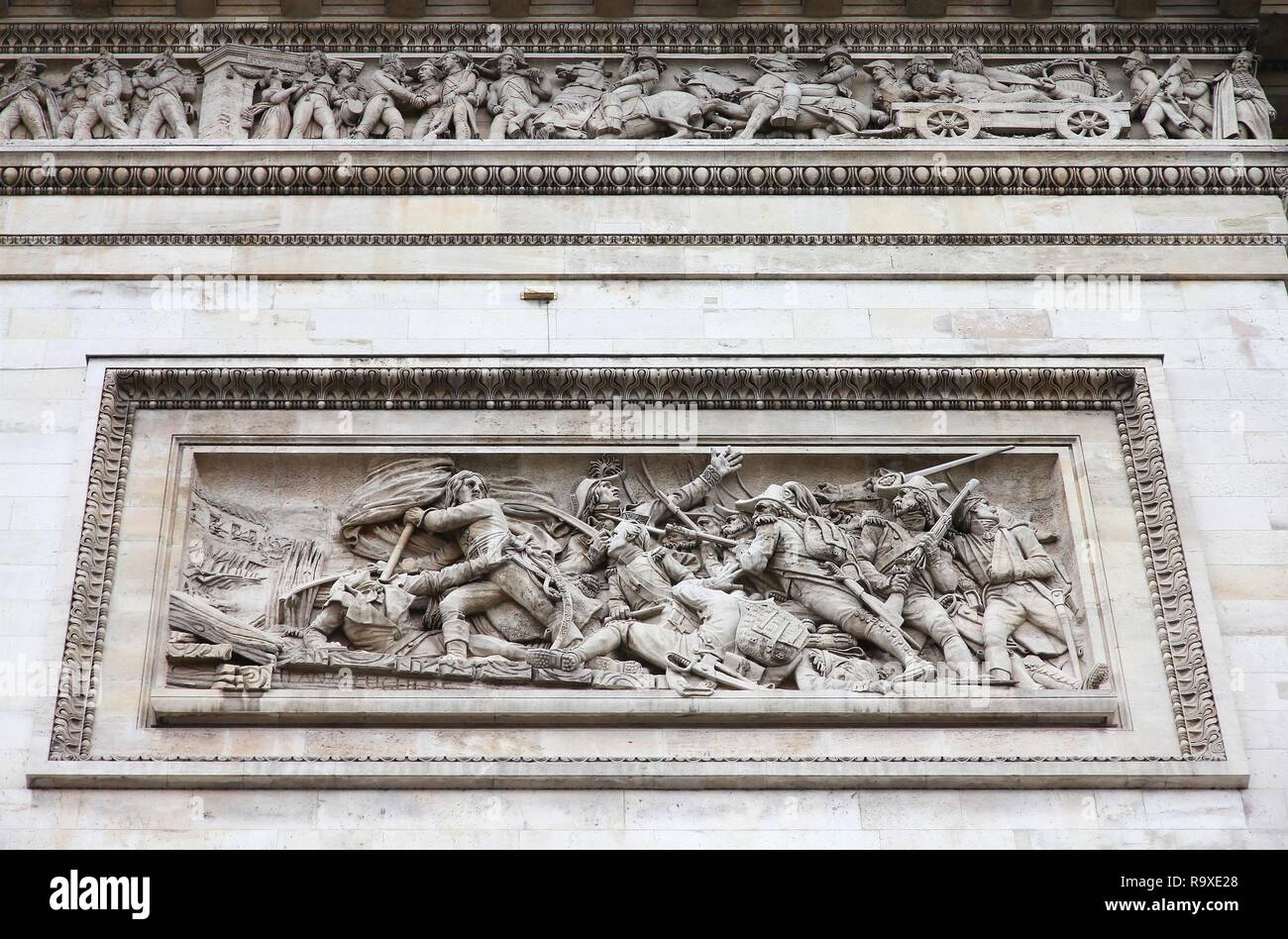 Paris, France - famous Triumphal Arch located at the end of Champs ...