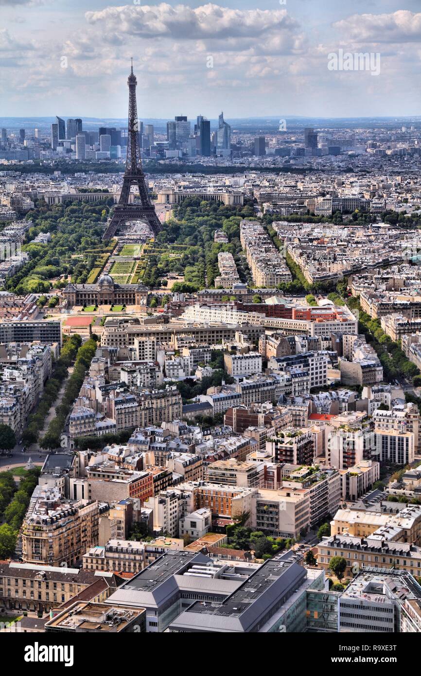 Paris, France - cityscape with Eiffel Tower. UNESCO World Heritage Site ...