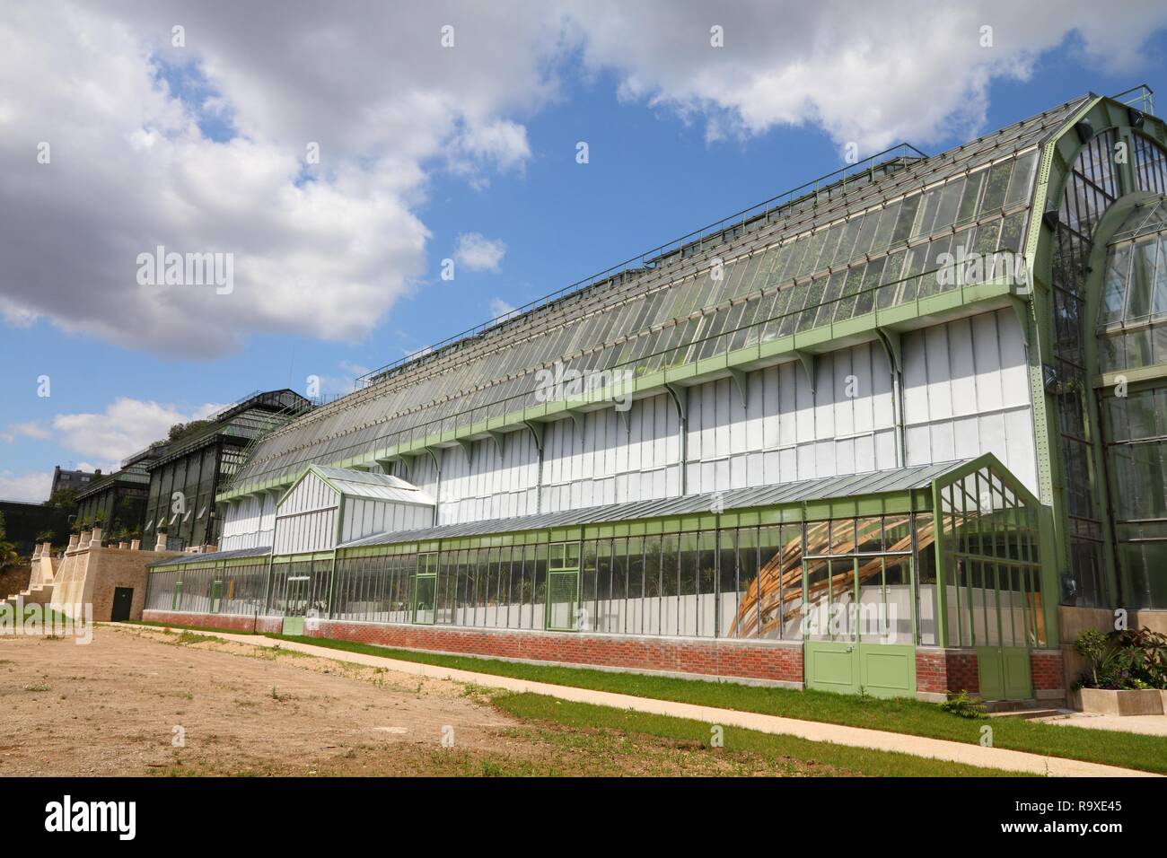 Paris, France - old greenhouse building exterior. Jardin des Plantes ...