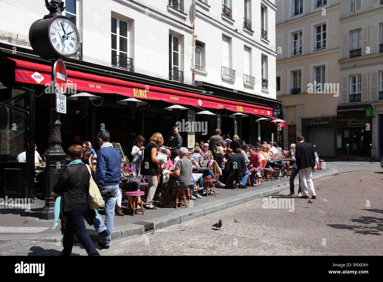 PARIS - JULY 24: People visit Cafe Delmas on July 24, 2011 in Paris ...