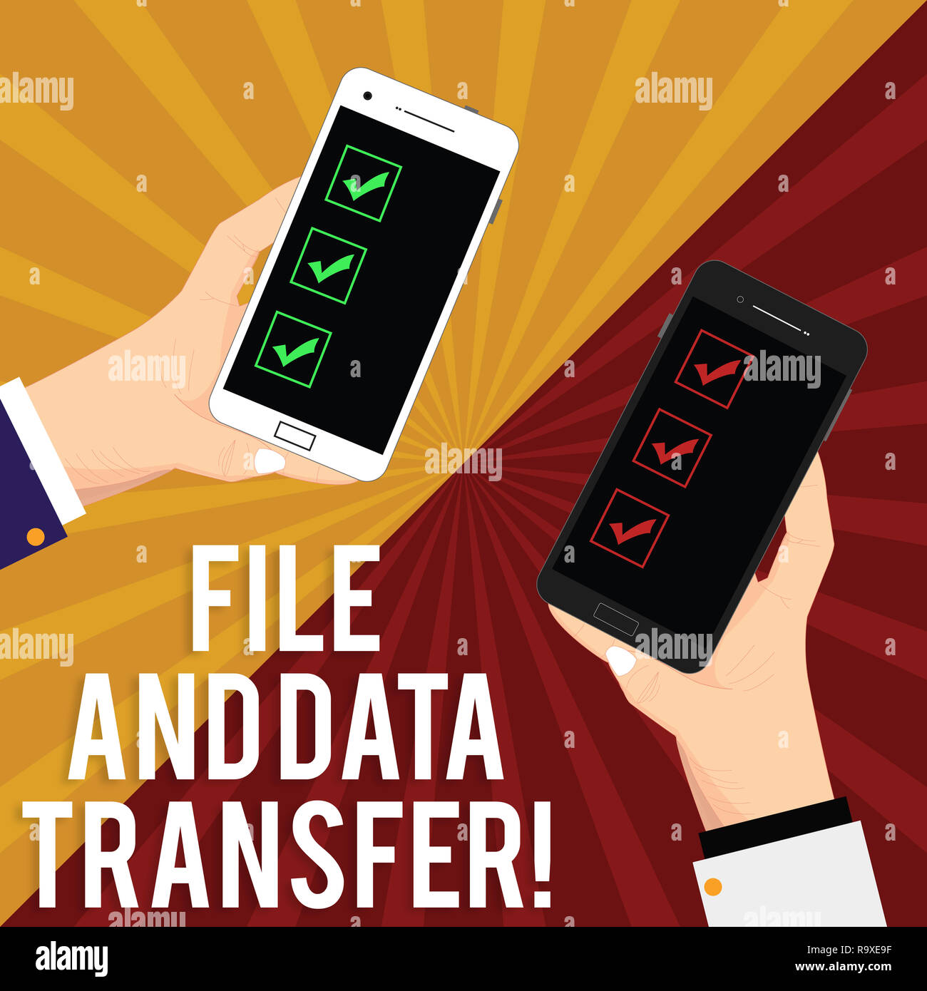 Handwriting text writing File And Data Transfer. Concept meaning ...