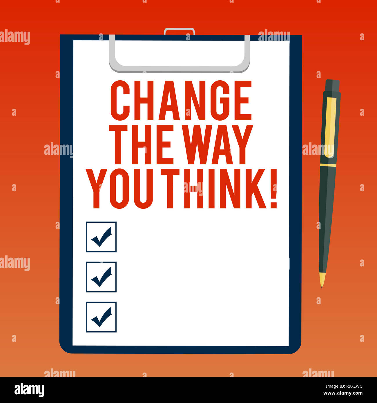 Handwriting text writing Change The Way You Think. Concept meaning ...