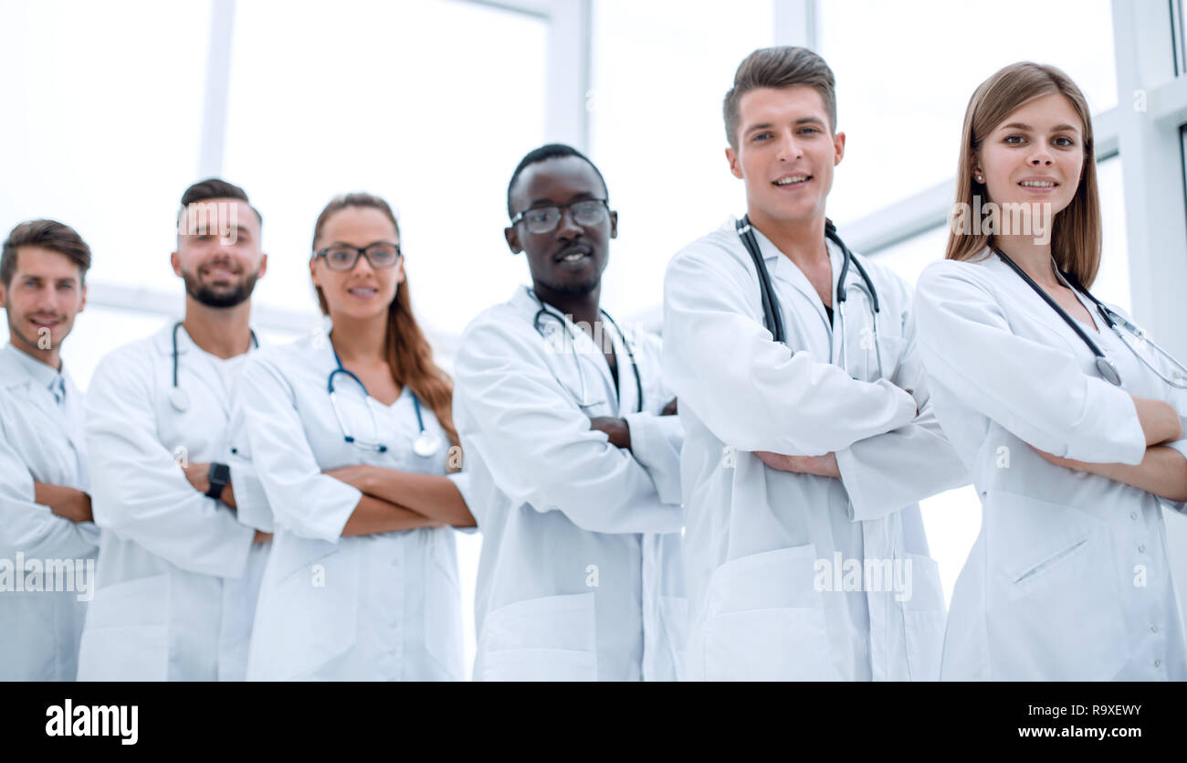 portrait of a successful group of doctors interns Stock Photo - Alamy