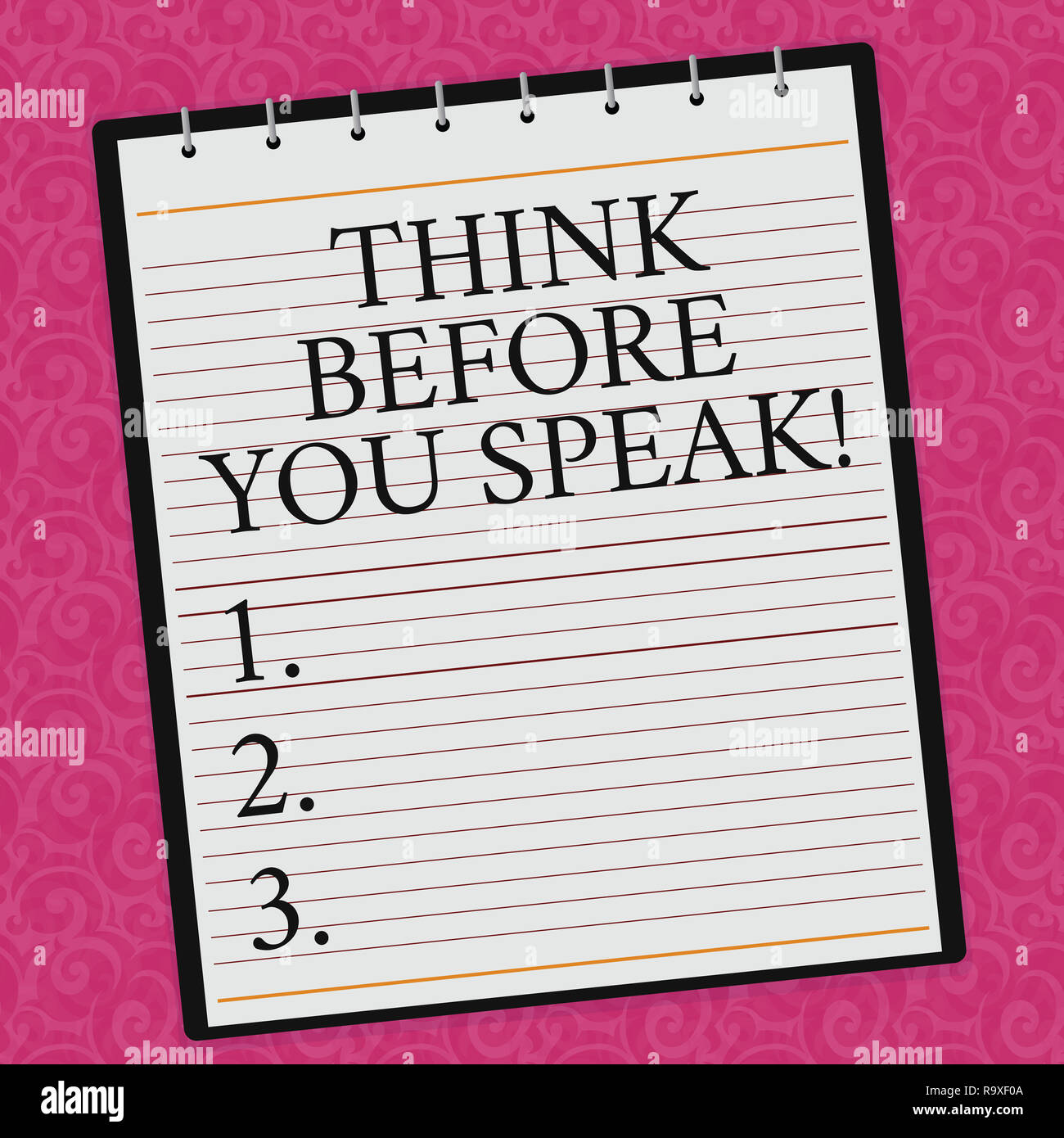 Conceptual hand writing showing Think Before You Speak. Business photo ...