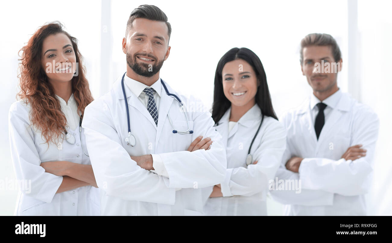 Medical doctors group. Isolated on white background Stock Photo - Alamy