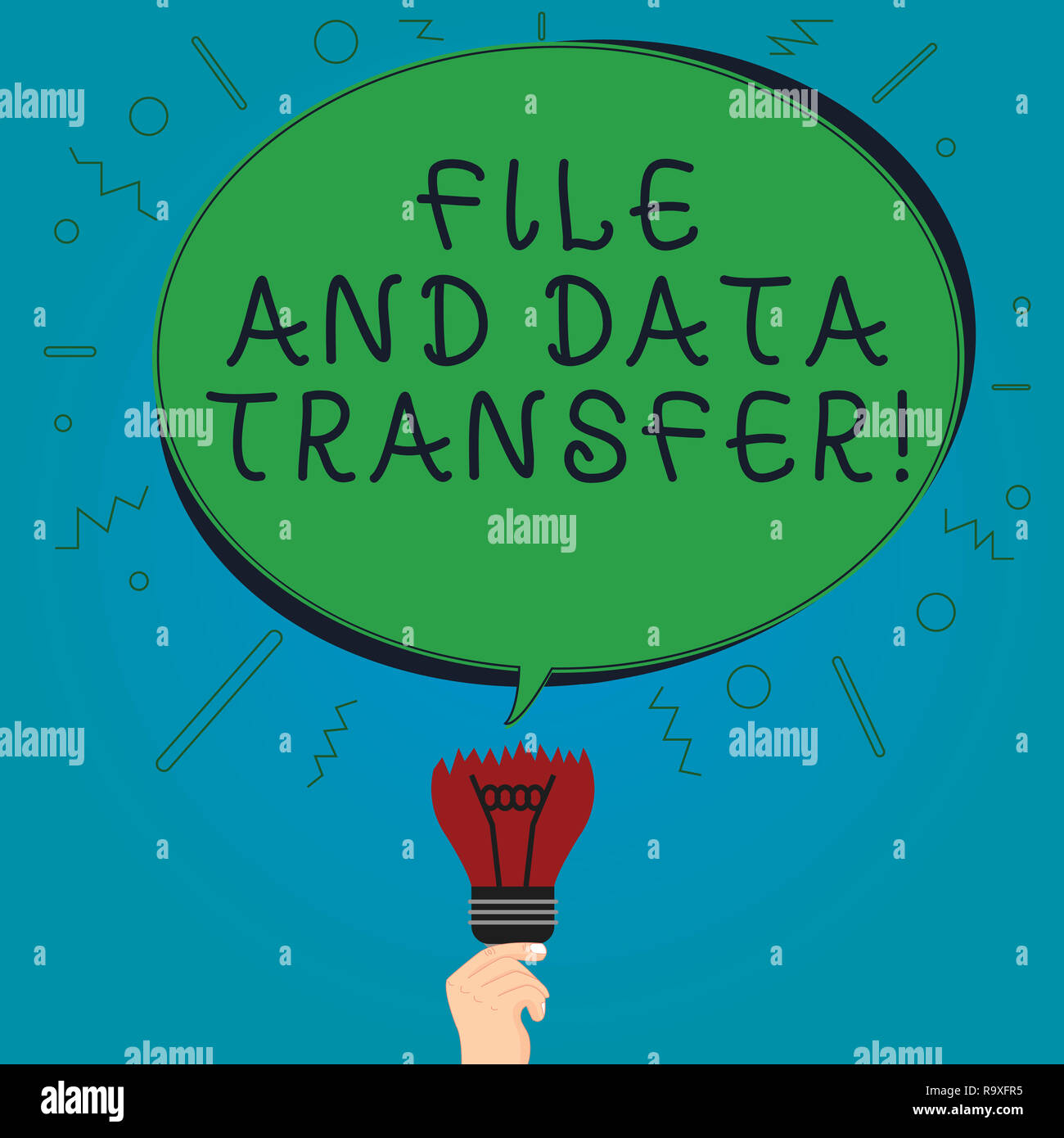 Text sign showing File And Data Transfer. Conceptual photo Transferring ...