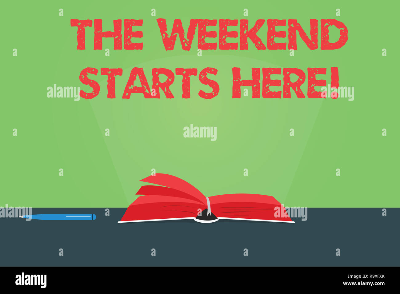 Writing note showing The Weekend Starts Here. Business photo showcasing ...