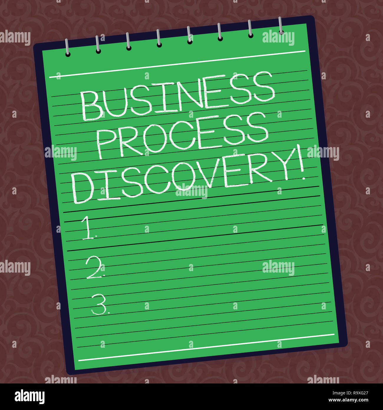 Text sign showing Business Process Discovery. Conceptual photo collection of techniques and ...