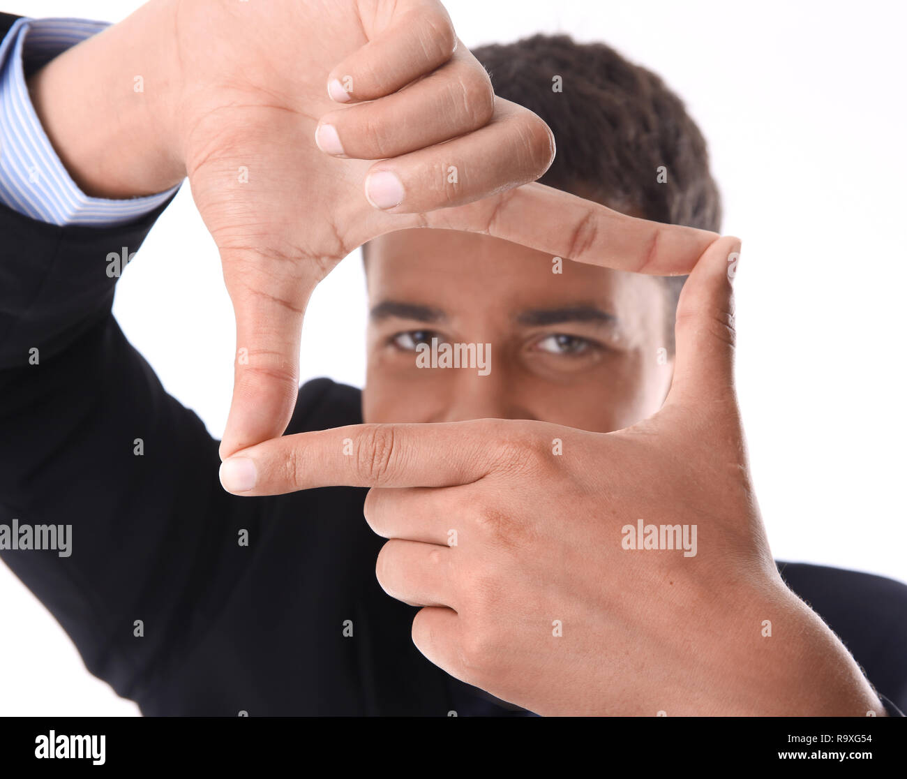 businessmen making a hand frame Stock Photo - Alamy