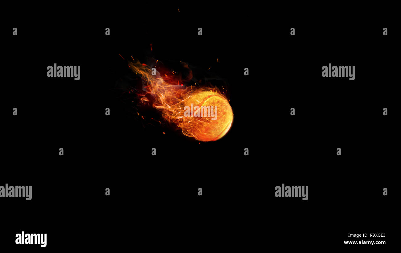 Tennis ball in fire. The sport, game, speed concept Stock Photo - Alamy