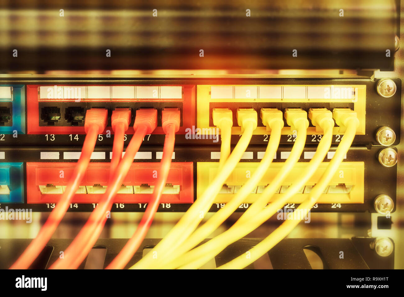 ethernet cable on network switches background Stock Photo - Alamy