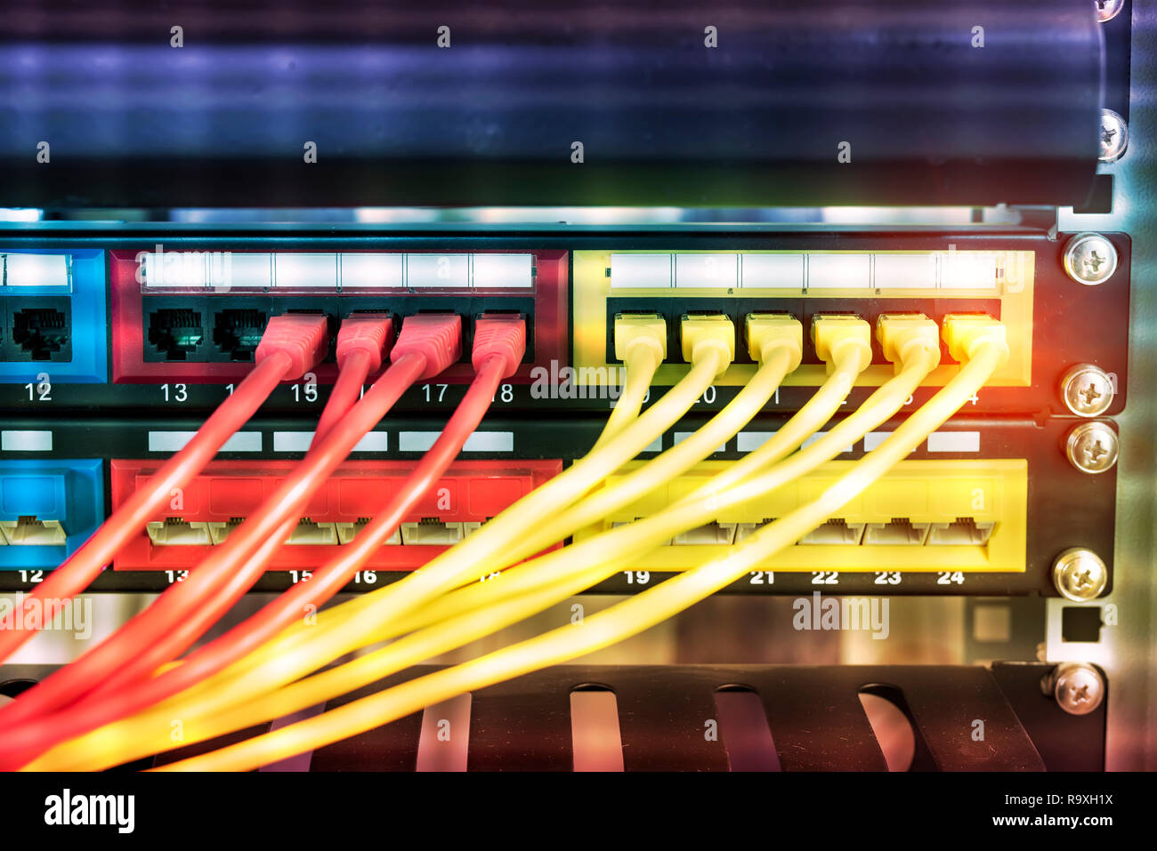 ethernet cable on network switches background Stock Photo - Alamy