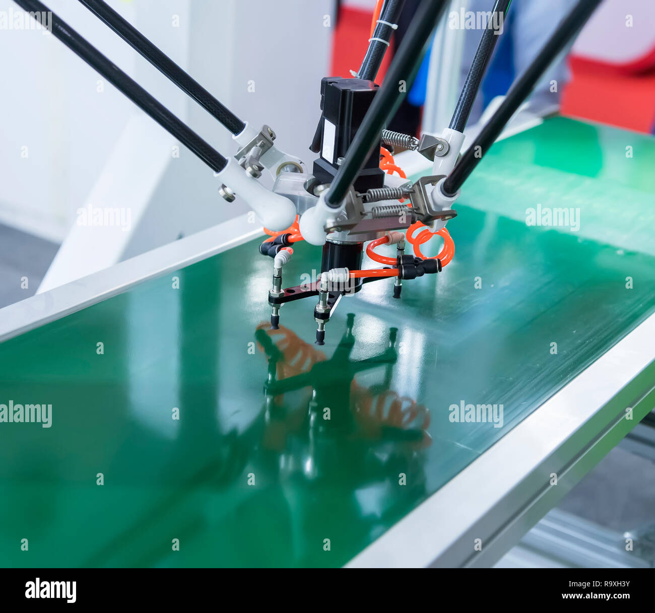 robotic and pneumatic piston sucker unit on industrial machine ...