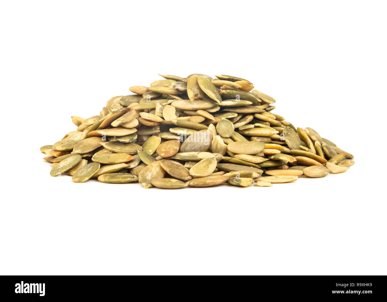 Bunch of pumpkin seeds without shell on white background Stock Photo ...