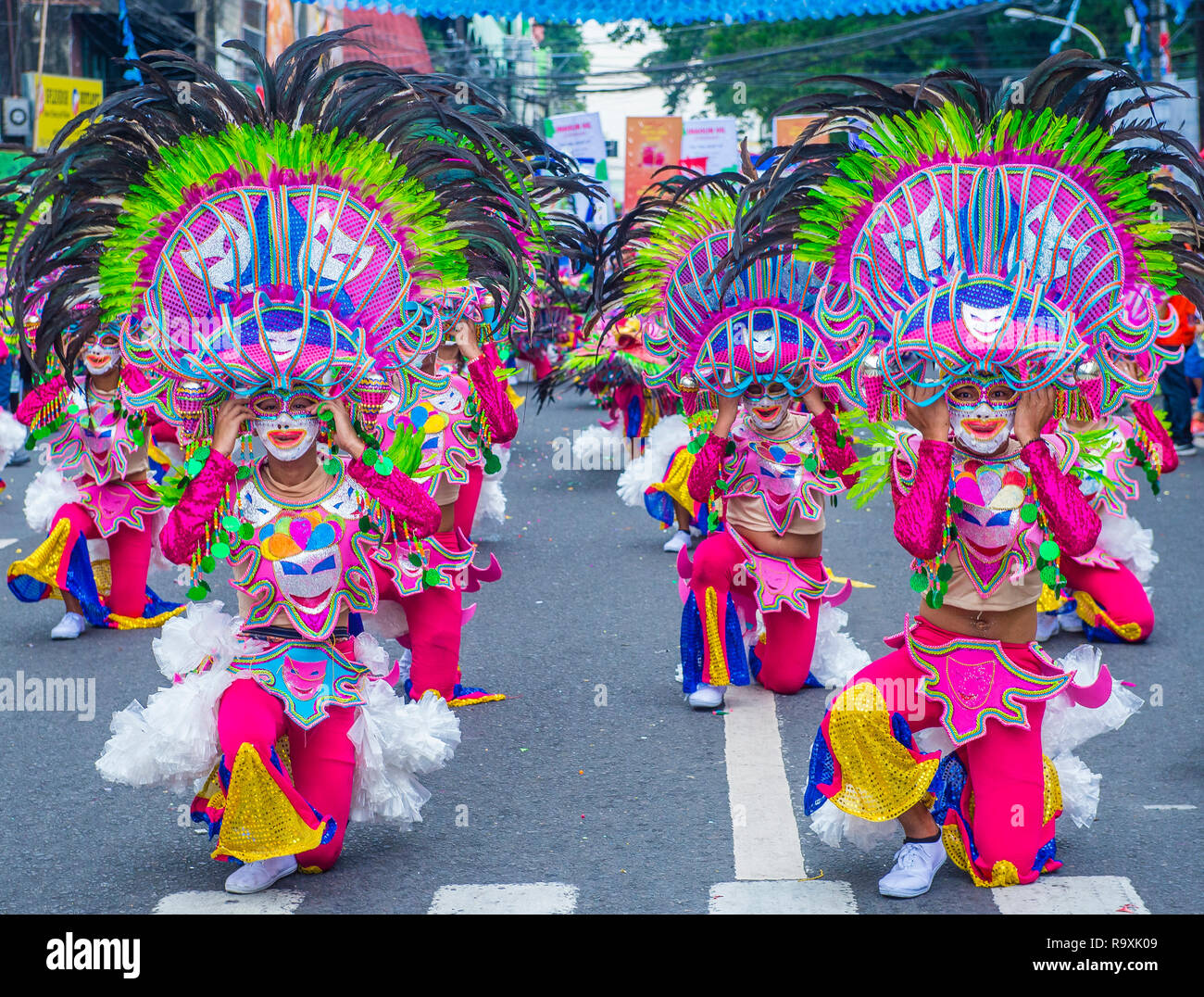 Participants in the Masskara Festival in Bacolod Philippines Stock ...