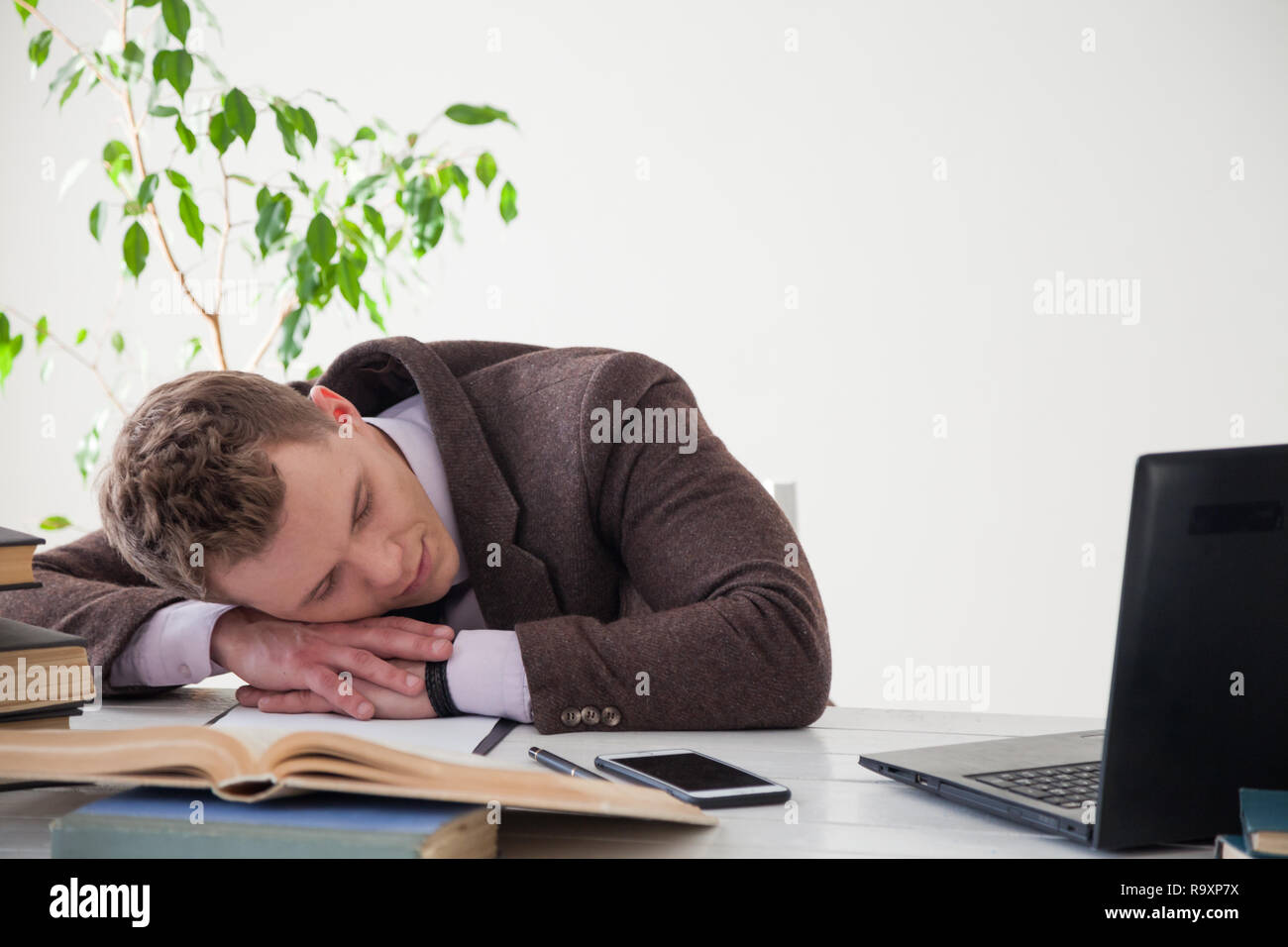 a man works in the Office at the computer business clerk Stock Photo ...