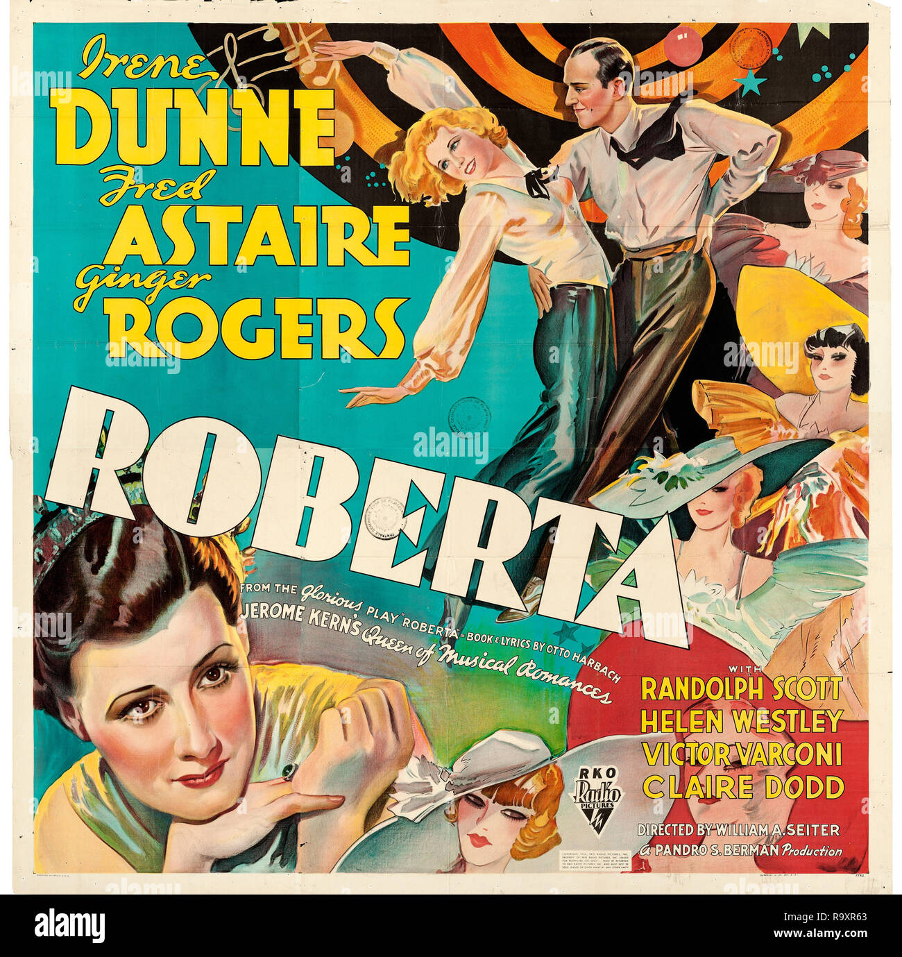 Roberta (RKO, 1935) Poster Fred Astaire, Ginger Rogers File Reference ...