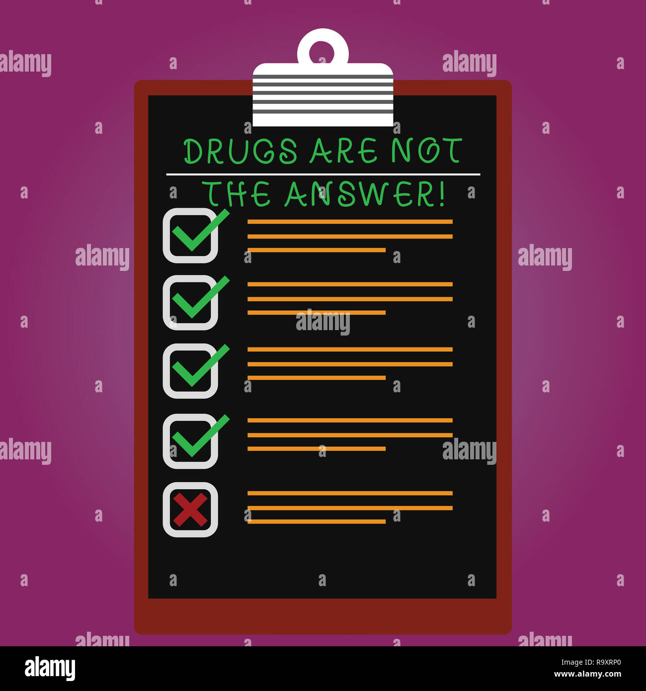 Handwriting text Drugs Are Not The Answer. Concept meaning Addiction ...
