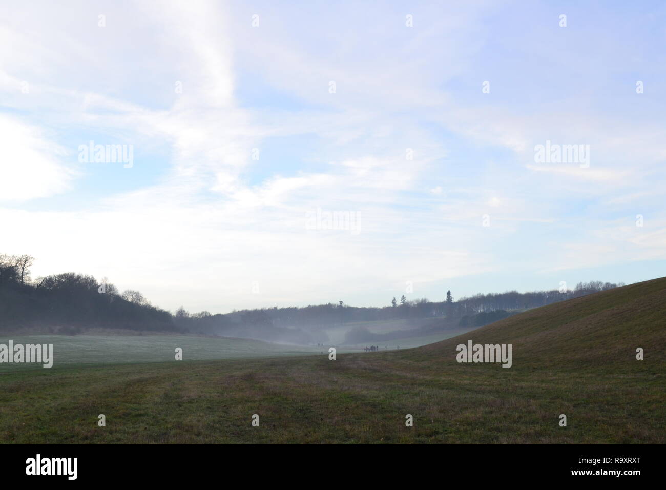 A family group in the mid-distance on a post Christmas walk at ...