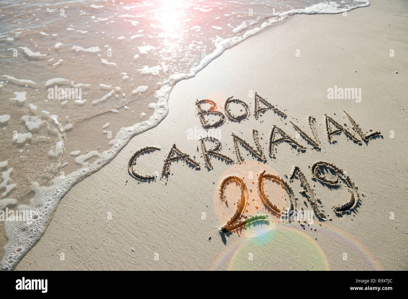 Boa Carnaval 2019 message, Portuguese for Happy Carnival, handwritten ...