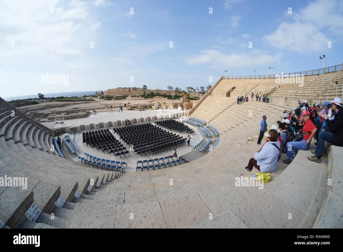 Caesarea amphitheatre hi-res stock photography and images - Alamy